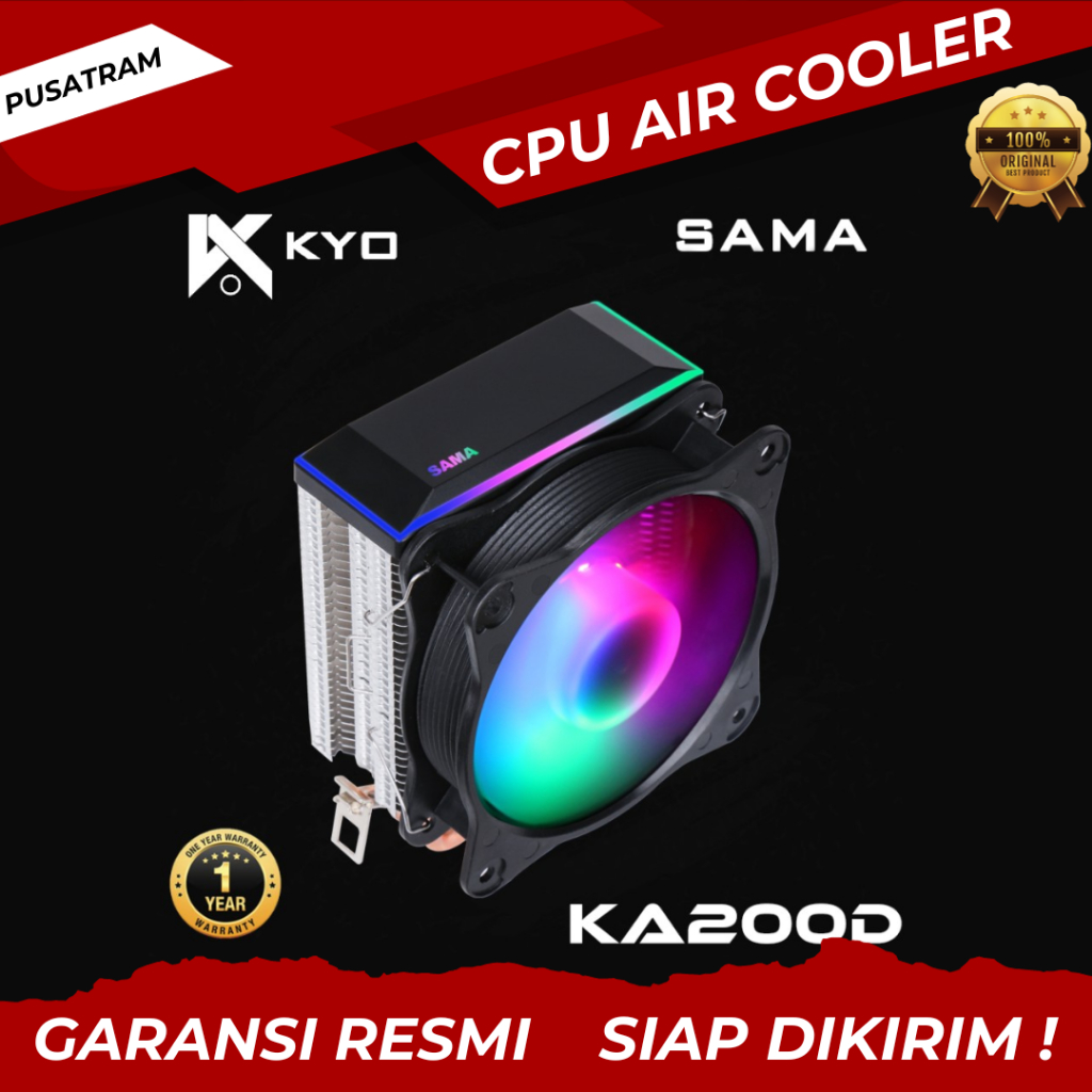 Kyo Same KA200D CPU COOLER RGB FAN PROCESSOR COOLER RGB 2 Heatpipe ...
