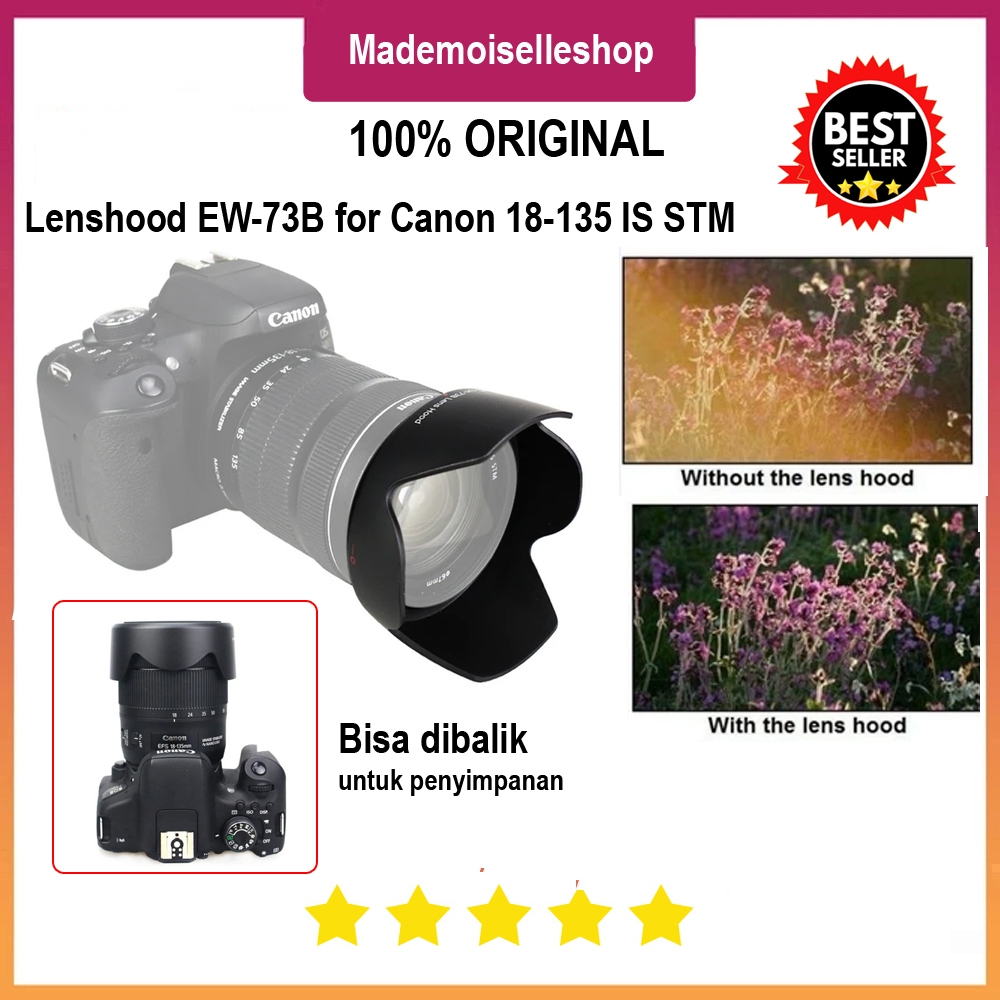 Lenshood EW73B - EW-73B for Canon 18-135 IS STM - Lenshood Canon 18-135 IS - Lenshood Canon 17 ...
