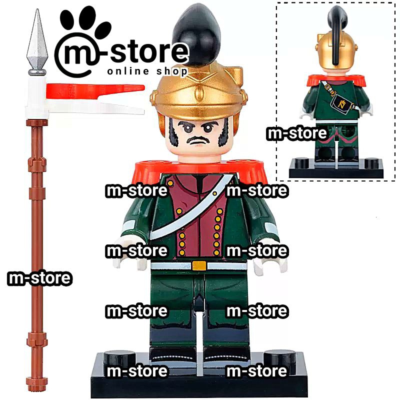 Brick french lancer military army soldier soldier mini toy figure ...