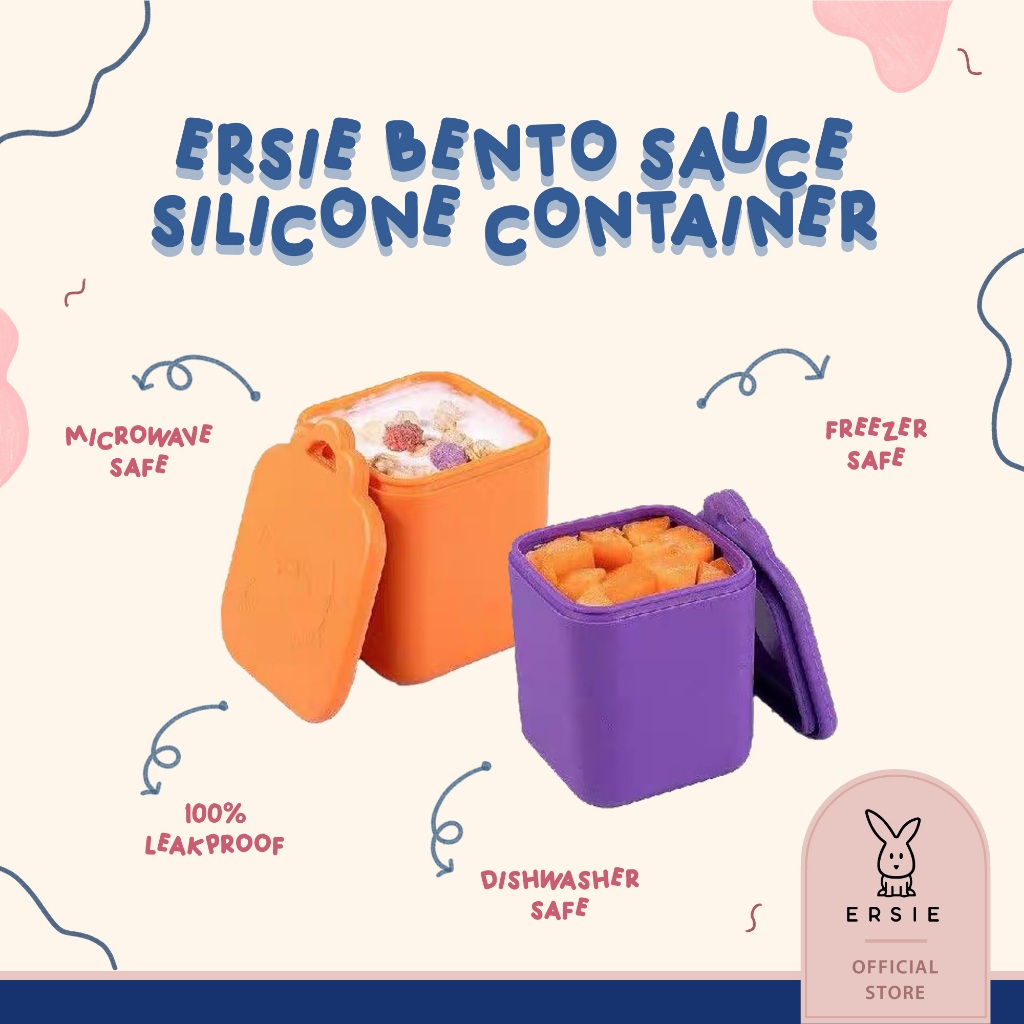 Ersie Bento Sauce Silicone Container Food Container Leakproof Lunch Box ...
