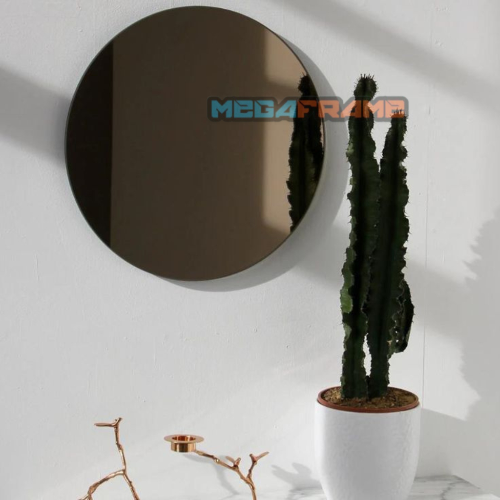 Aesthetic Round Mirror Diameter 30 cm Stick-on Round Mirror | Shopee ...