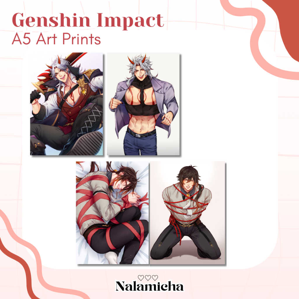 Genshin Impact Artprint Arataki Itto Zhongli Alhaitham Tartaglia 9726