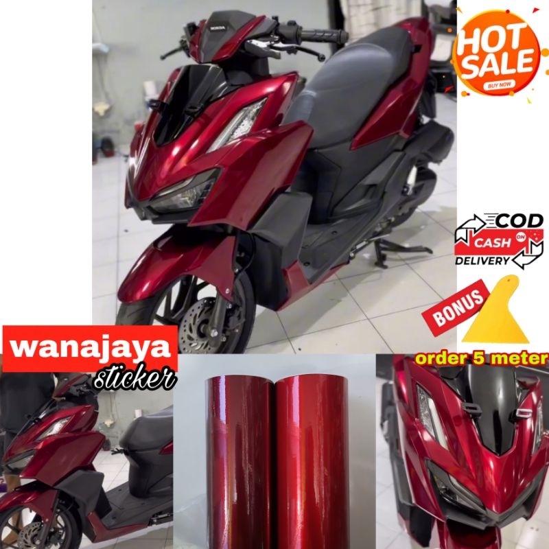 MERAH Motorcycle Sticker dark red candy Color candy Metallic red ...