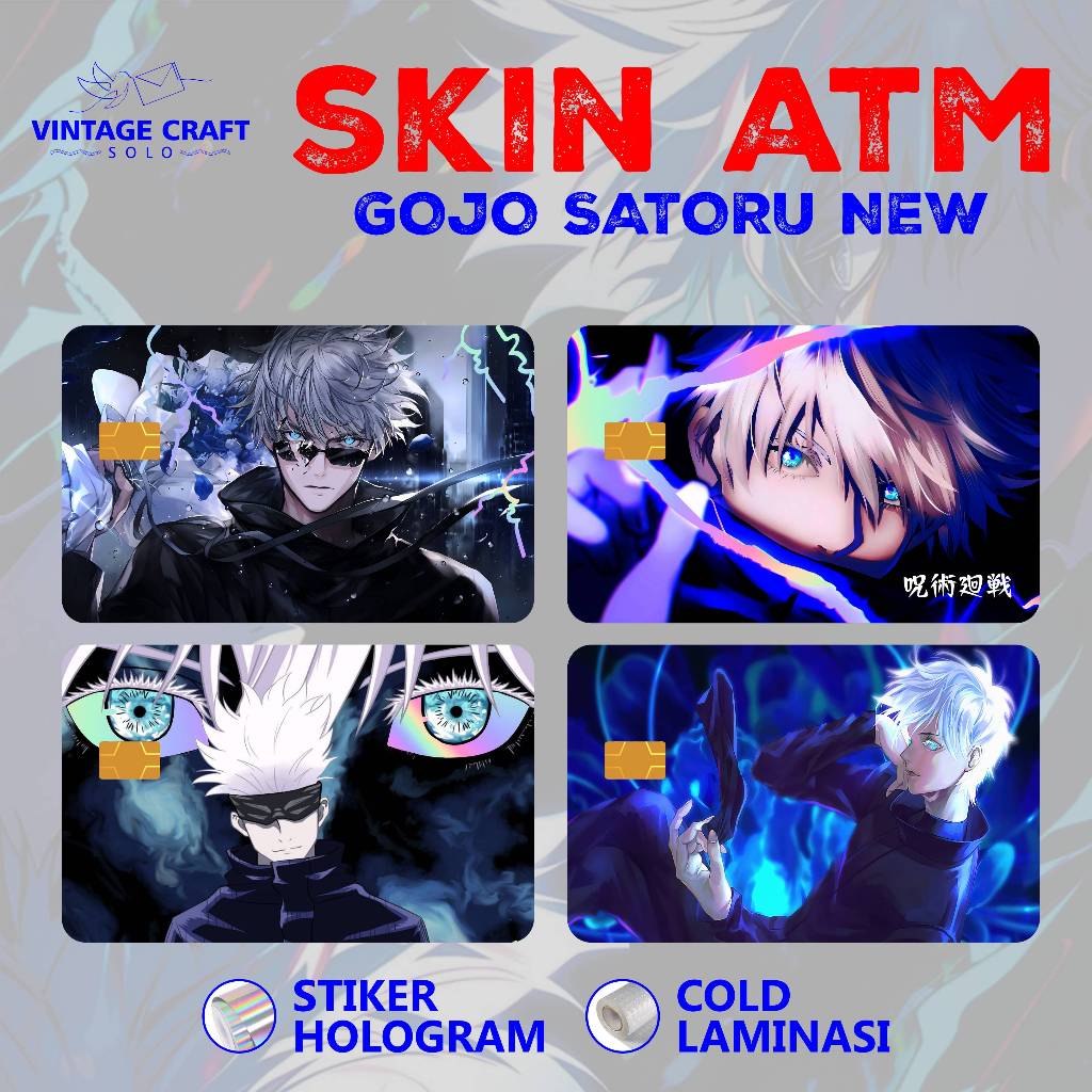 Anime Jujutsu No Kaisen Gojo Satoru ATM Flazz Skin Card Sticker NEW ...