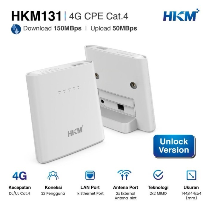 HKM 131 4G WiFi Modem CPE CAT.4 Home Router Unlock All Operators ...