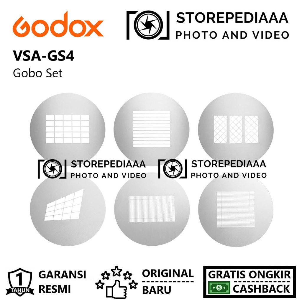 Godox VSA-GS4 Gobo Set for VSA Spotlight Attachment VSA-19K VSA-26K VSA ...