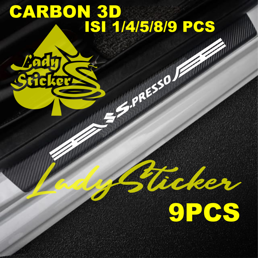 (LADY) 3d CARBON SUZUKI S PRESSO STICKER SILL PLATE CARBON 3D BUMPER ...