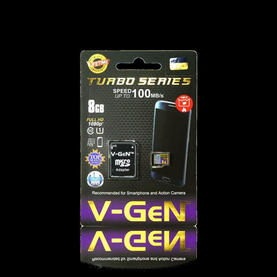 Micro SD Card V-GEN 8GB A1 Turbo Series Class 10 100MB/s | Shopee ...