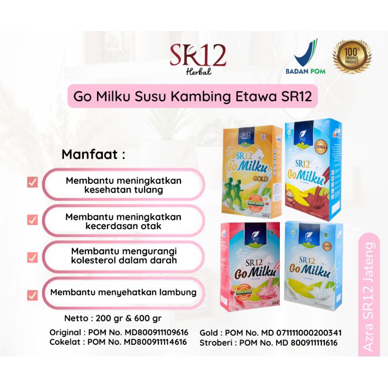 Gomilku SR12 Goat Milk Etawa/Strawberry Gomilku/Chocolate Gomilku ...