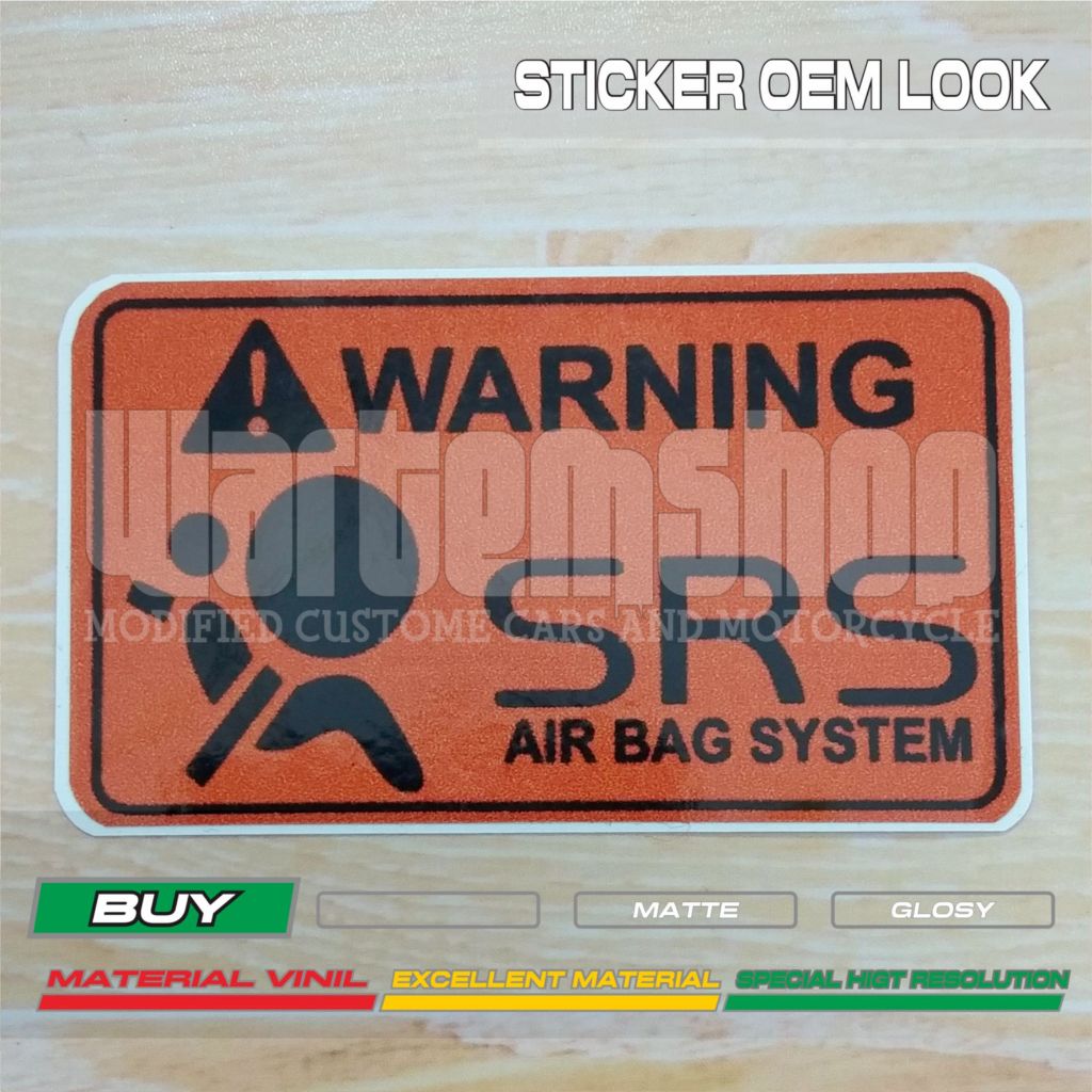 SRS Airbag Orange Sticker (Warning Sign) | Shopee Philippines