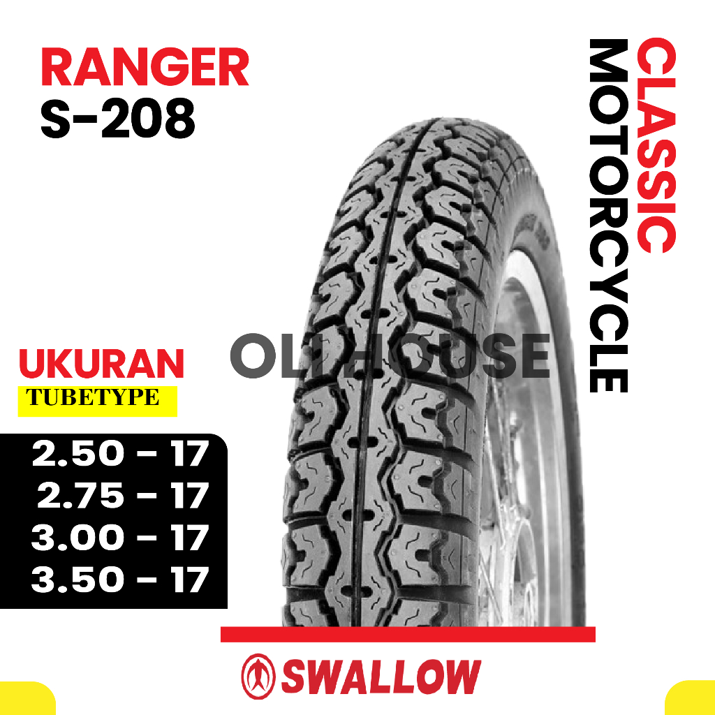 Swallow Motorcycle Tire S-208 Ranger 250 275 300 350 Ring 17 Motorcycle ...