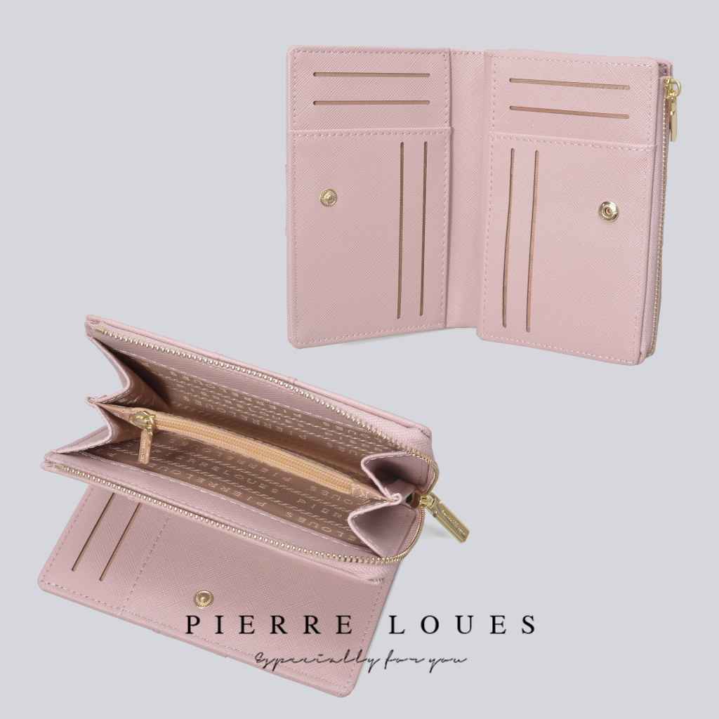 PIERRE LOUES Bella Wallet Women's Small Folding Wallet Made of Premium ...