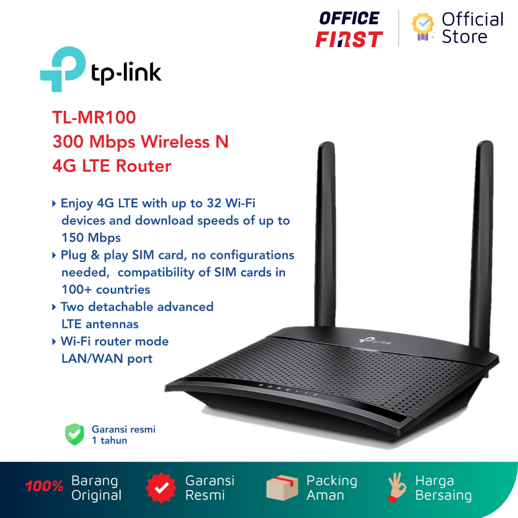 TP-Link TL-MR100 300 Mbps Wireless N 4G LTE Router TL MR100 Link WiFi ...