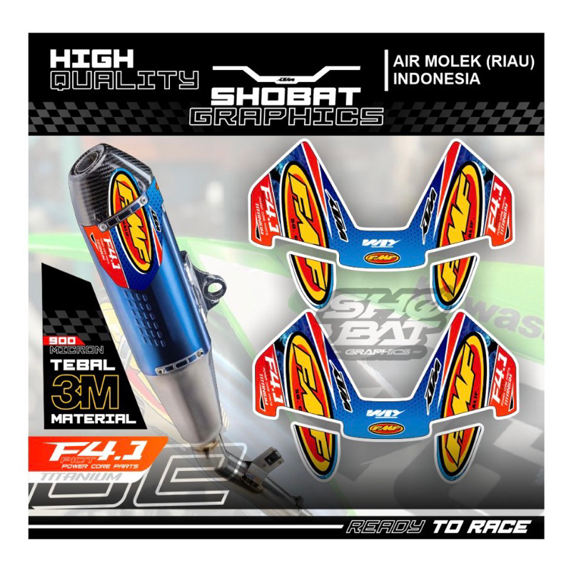 Fmf F41 TITANIUM EXHAUST STICKER CRF DTRACKER WR KTM TRAIL SUPERMOTO ...