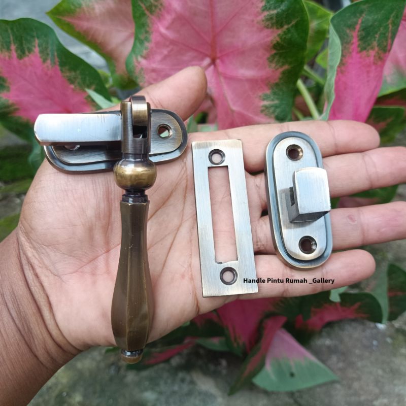 Rambuncis JUMBO Antique Brass Thick Blimbing Motif Grendel lock slot ...