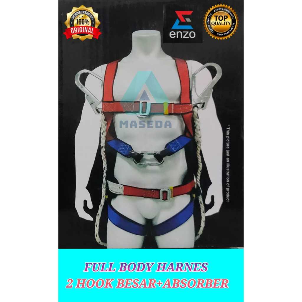 Full Body Harness Double Hook Absorber Enzo Chest Strap Safety Harness ...