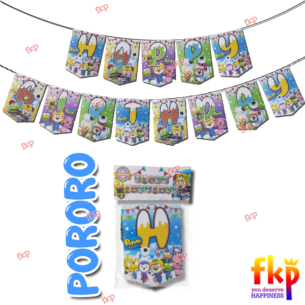 Fun Kids Party Banner Pororo Character / HBD Pororo Banner / Pororo ...