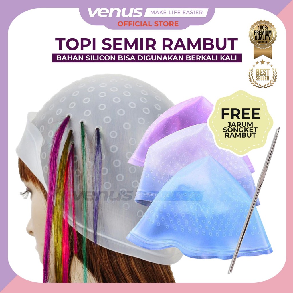 OLSEE - FREE NEEDLE Magicap Hair dye highlight hat bleaching hat hair ...