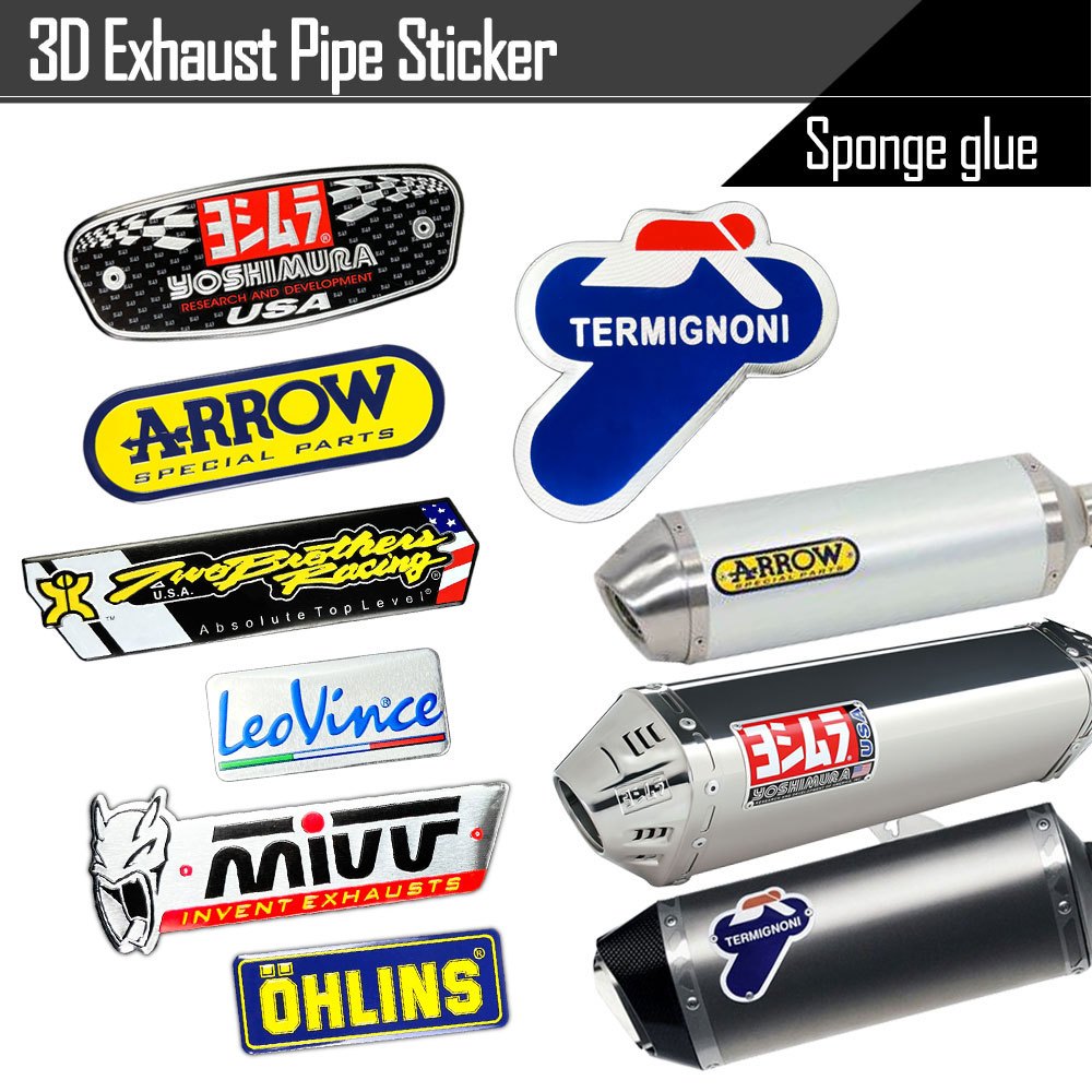 Yoshimura ARROW TWO BROTHERS AKRAPOVIC Aluminum EXHAUST STICKER EMBLEM ...