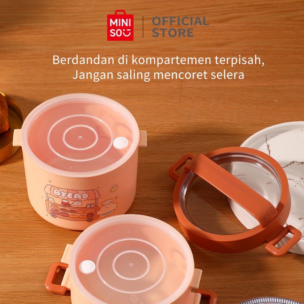 Miniso Guji Guji Lunch Box Beautiful Aesthetic Lunch Box 1700ML Two ...