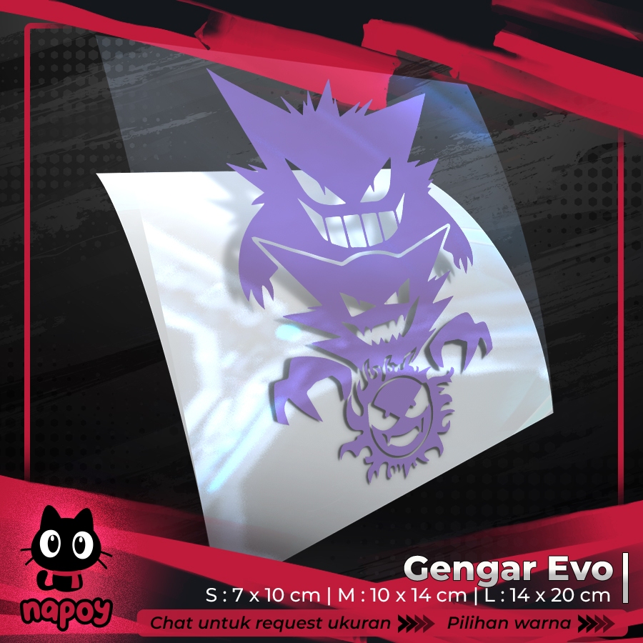 Cutting Sticker Anime Pokemon Gengar Evo For Motorcycle Car pc laptop ...