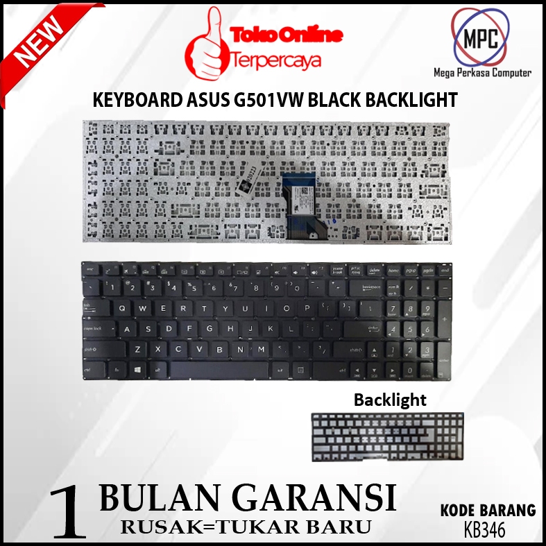 Asus ROG G501 G501J G501JW G501V G501VW Black Backlight Keyboard ...