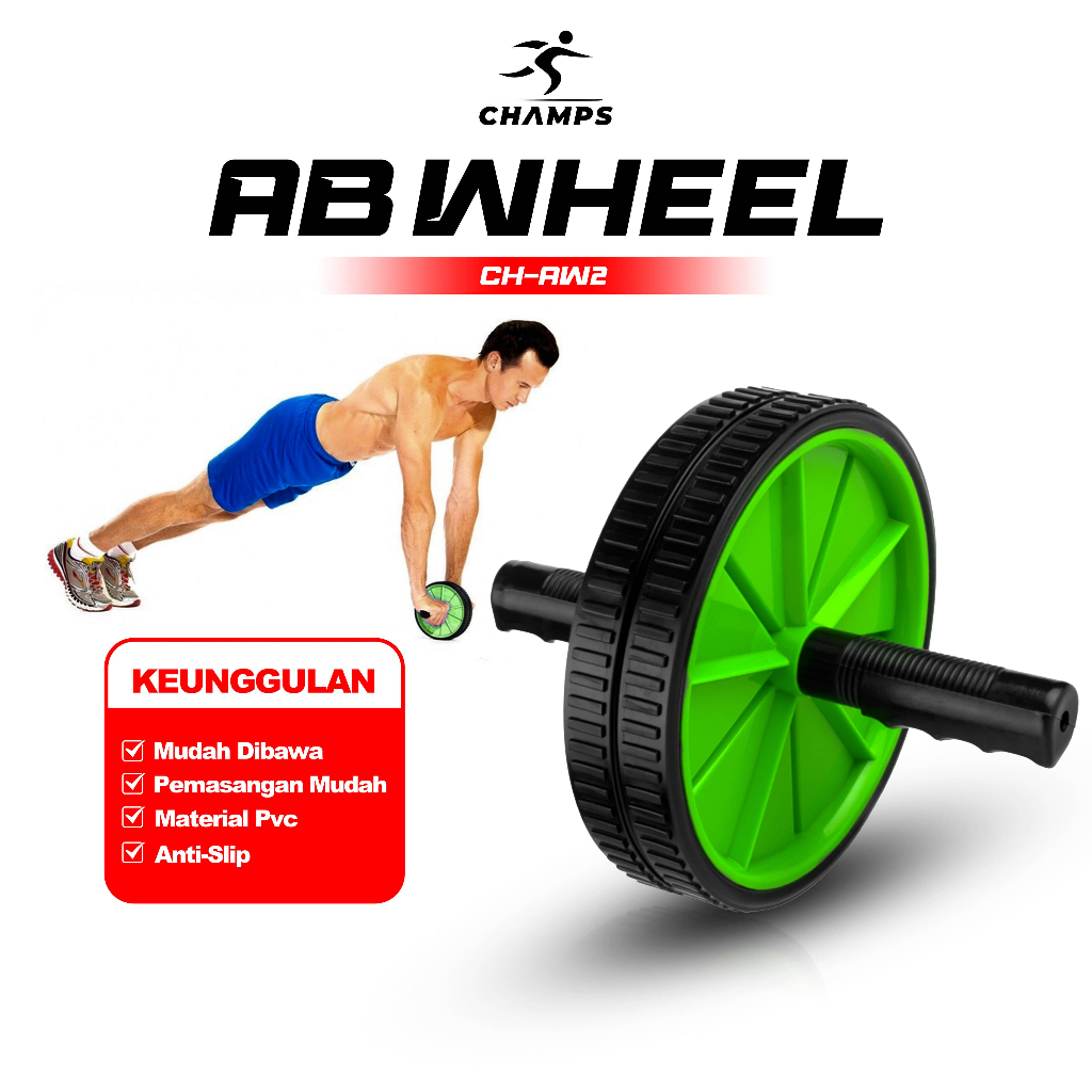 Champs AB WHEEL Double Push Up Roller Fitness WHEEL Equipment | Gym ...