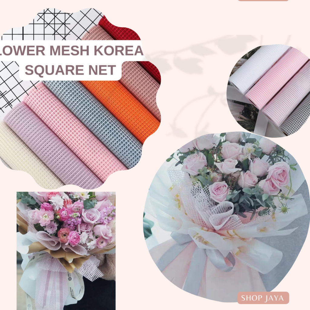 1/2 50*50 CM FLOWER MESH KOREAN SQUARE NET Korean Jaring2 Net Polynet ...