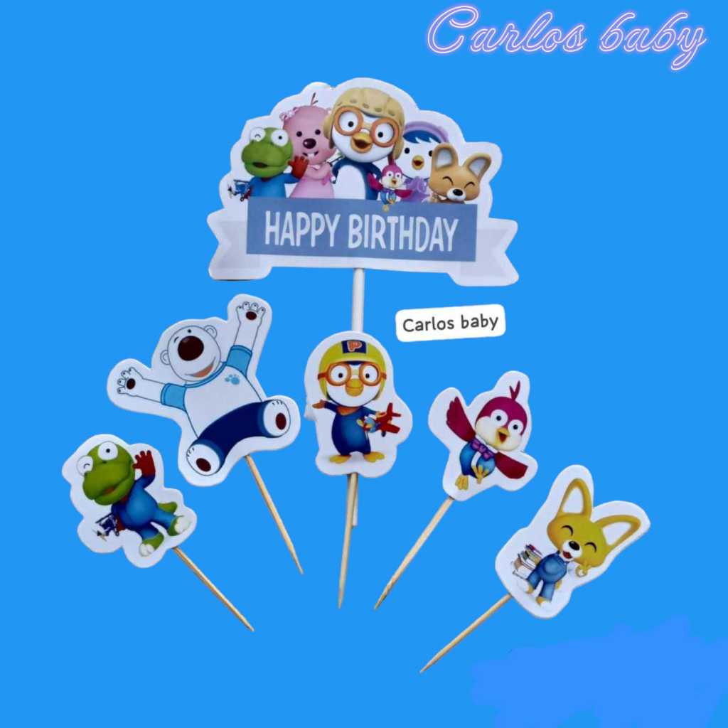 Pororo Character Cake Topper / Cake Topper Contains 6 Pcs | Shopee ...