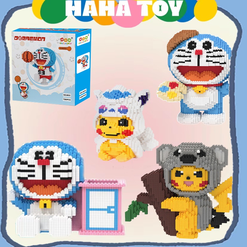 Block Cartoon Bricks Kids Toys Pikachu Cute Building Blocks doraemon ...