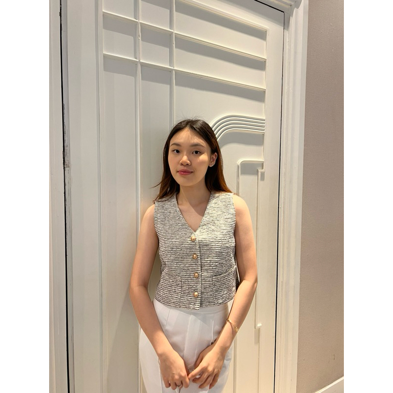 Jade Kayla Tweed Vest Top - Women's Crop Vest Top | Shopee Philippines