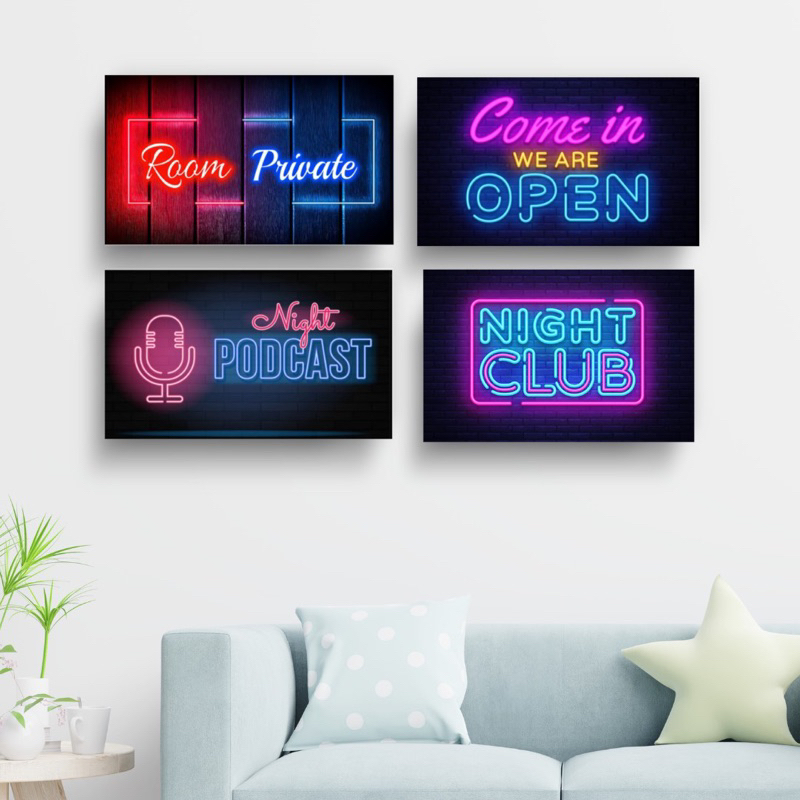 HIASAN DINDING Aesthetic Boys Room Wall Hanging Neon Poster Shopee