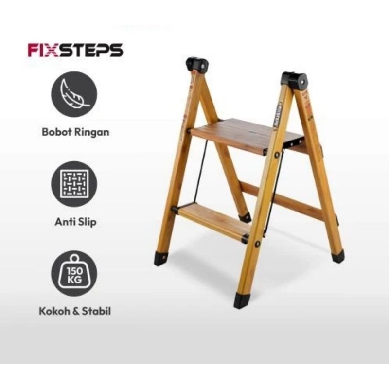 Folding Ladder Aluminum Ladder 2 or 1 Step Wood Motif Krisbow Ladder ...