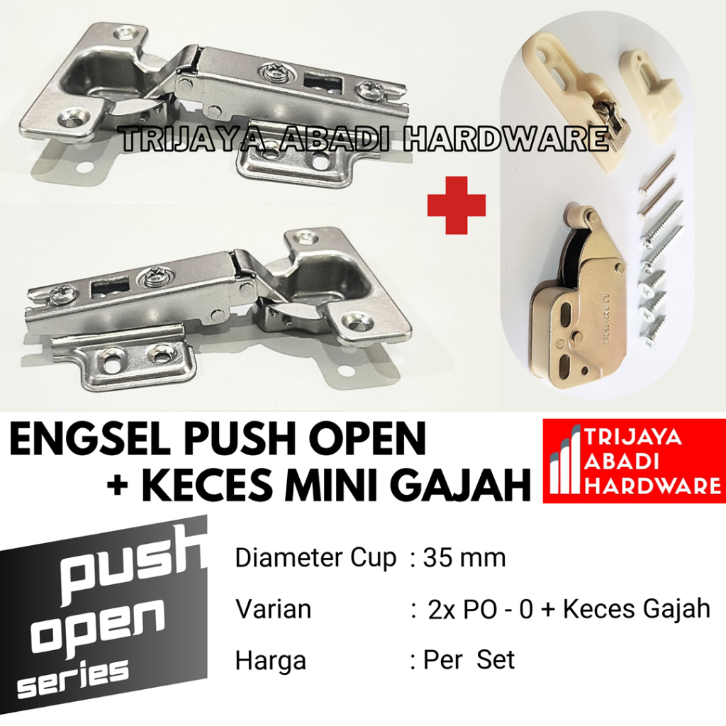 Push Open Spoon Hinge 35mm PO Keces Mini Gajah Hinge Harfit Cupboard ...