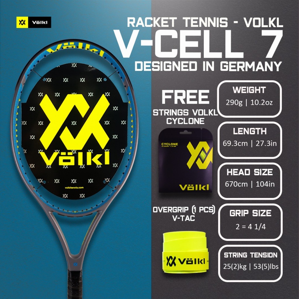 Volkl VCell 7 String Tennis Tennis Racket Volkl Cyclone Original ...