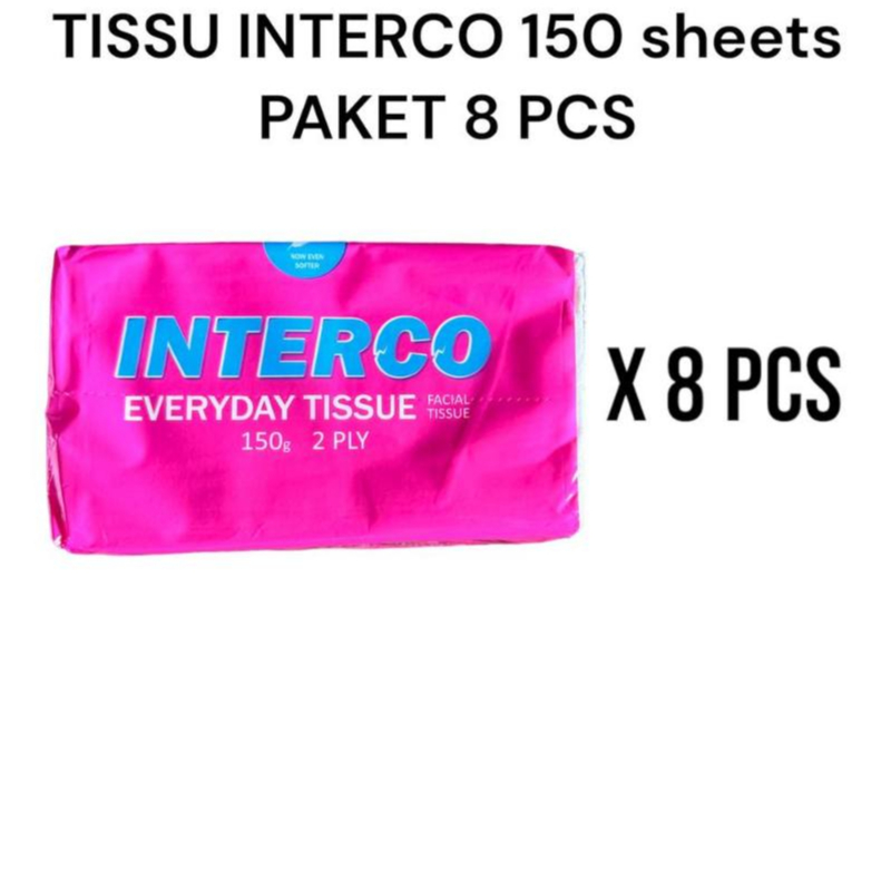 Interco Tissue 150 Sheets 2ply Contents 8pcs | Shopee Philippines