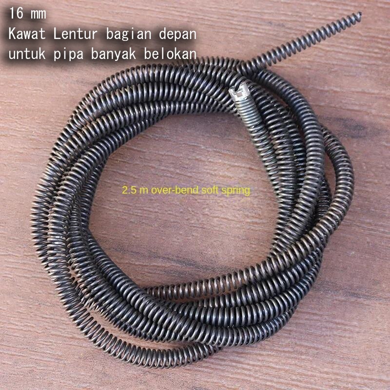 Spiral Wire 16mm Clogged drain Flexible drain cleaner snake cable 16mm ...