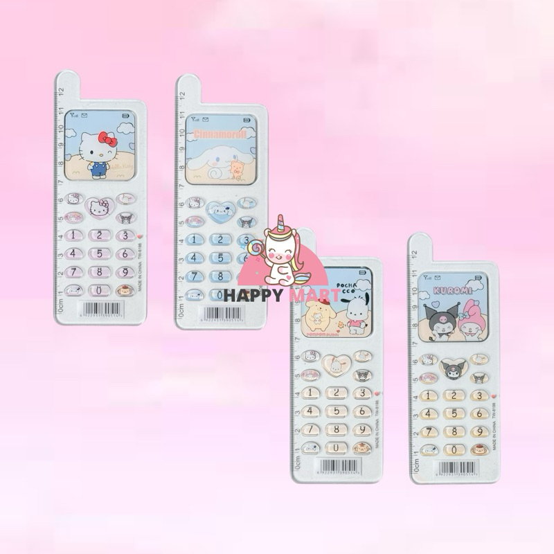 Unique SANRIO HANDPHONE MOTIF ruler kuromi / melody / cinnamoroll ...
