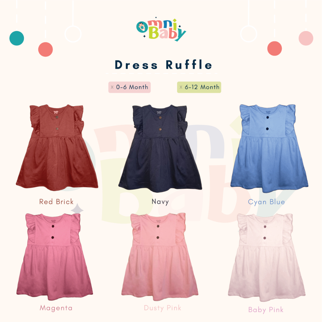 Omnibaby Ruffle Dress for Baby Girls 0-1 Years SNI Baby Fashion Dress ...