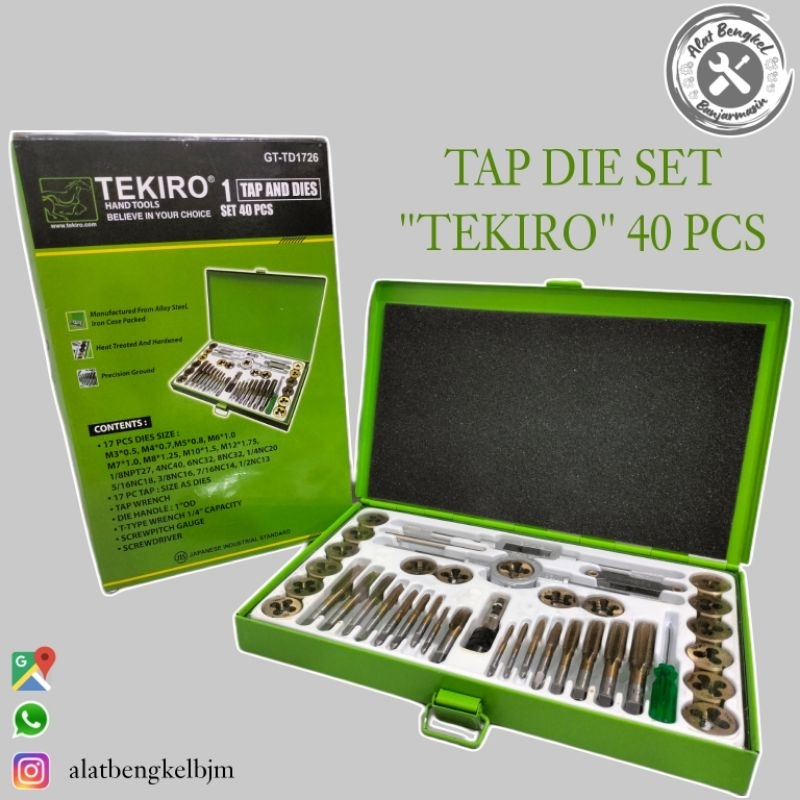 Tap DIE SET "TEKIRO" SET 40PCS || Hand TAP AND FUN BOLT "TEKIRO" SET ...