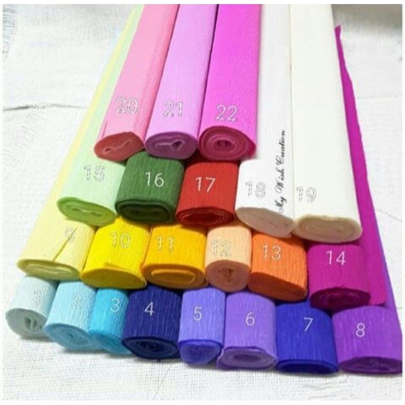 Crepe Paper/Paper Flower/Wrapping Paper/Flower Bucket Paper | Shopee ...