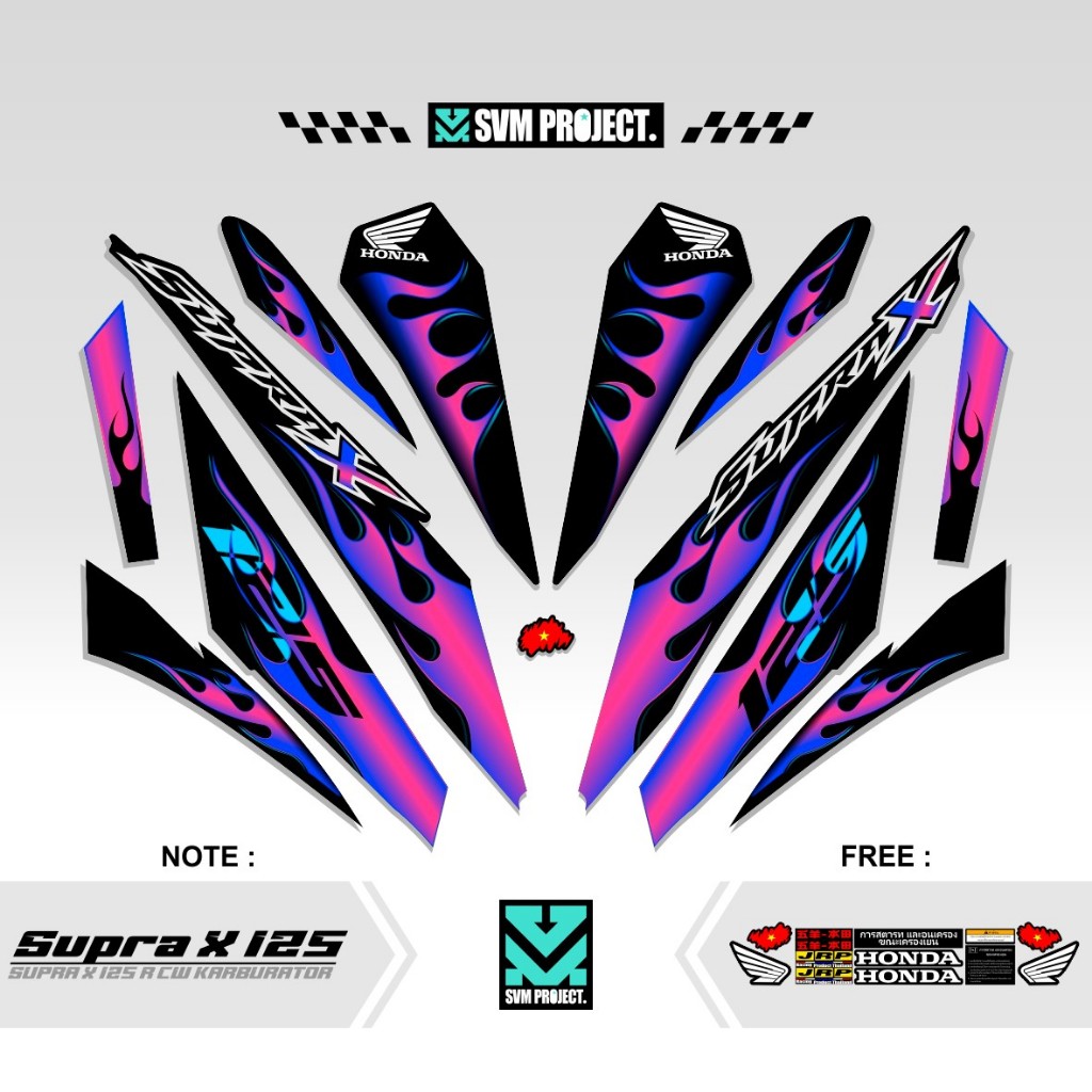 Striping SUPRA X LAMA 125 R / STICKER SUPRA 125 D / MTF 2 / SIMPLE ...