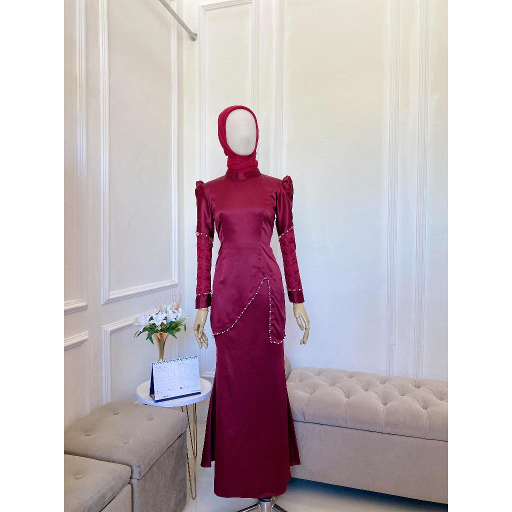 Novitarofia X Shafa Set Baju Kurung Melayu Satin Sequin Muslim Tunic ...