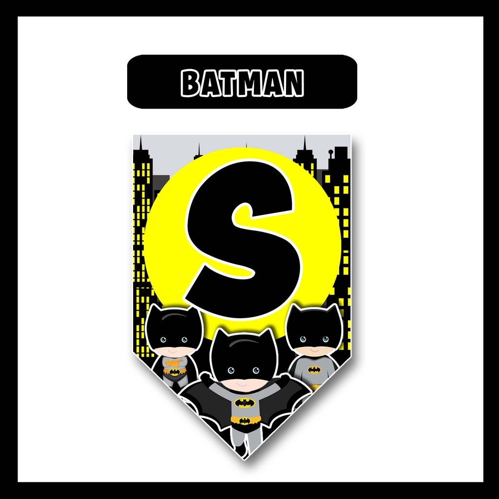 Banner Bunting Flag Happy Birthday Batman Character /Banner Custom ...