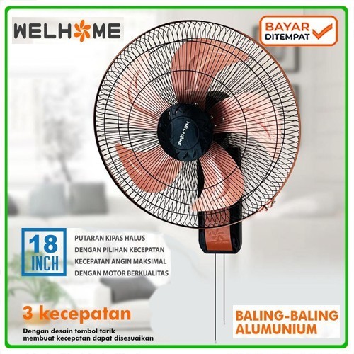 Welhome WH 1866 Wall Fan / Wall Fan / Wall 18" inch 5 Blades - Iron ...