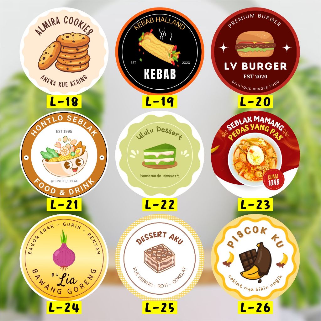 Custom Logo Sticker Round Circle Packaging Label - Food Catering Olshop ...