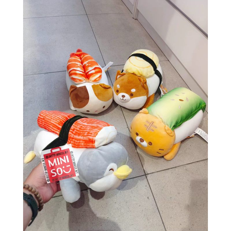 Miniso Family Sushi Doll (30cm) Shrimp Cat / Penguin / Shiba Inu ...