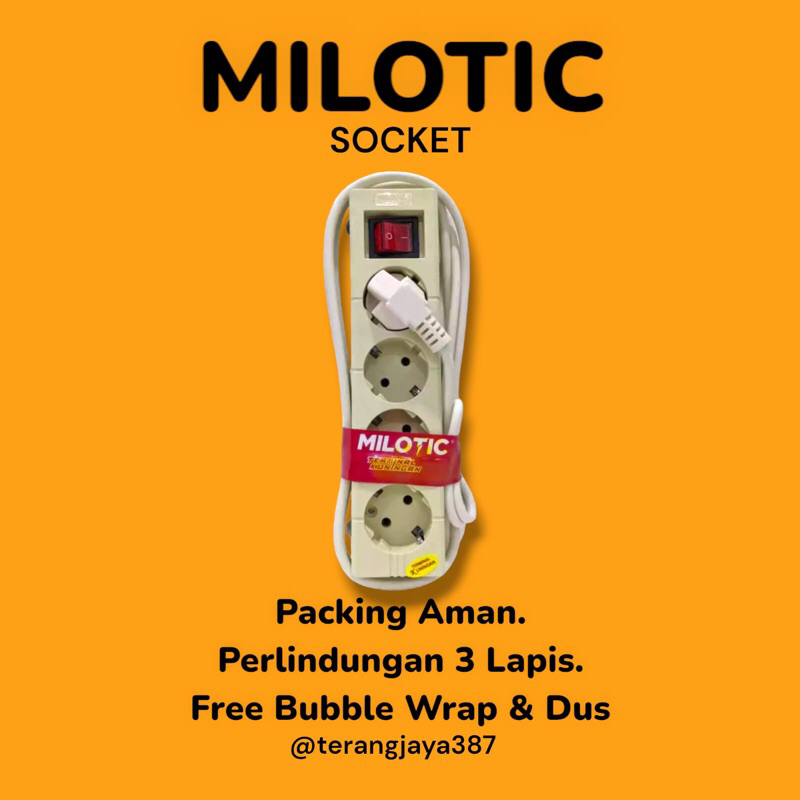 Milotic STOP CONTACT ELECTRIC SOCKET ON/OFF SWITCH 4 HOLES 3M | Shopee ...
