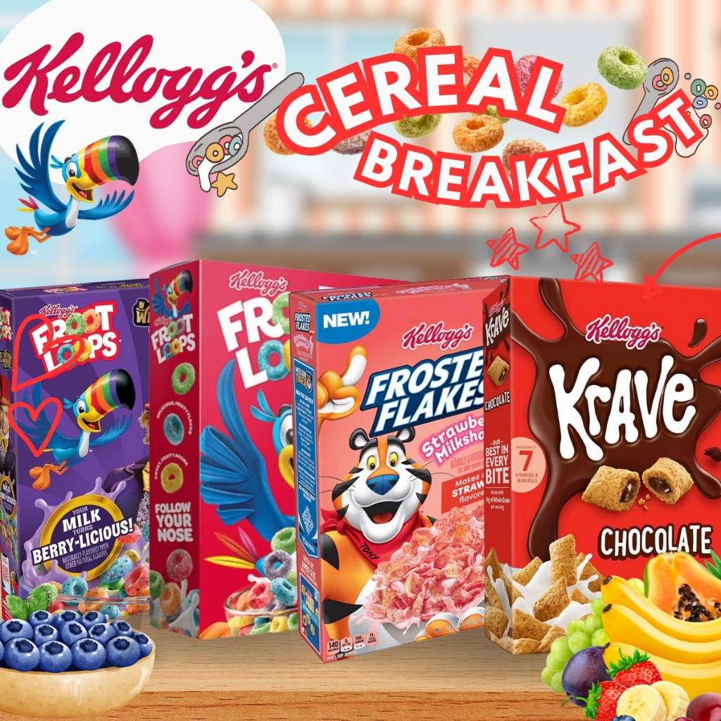 Kellogg's Froot Loops Cereal 286g Colored Circle Cereal Fruit Flavor 1 ...
