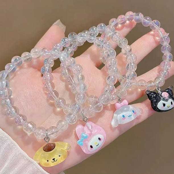 Sanrio Bead Bracelet Pearl Character Pompompurin Cinnamoroll Kuromi ...